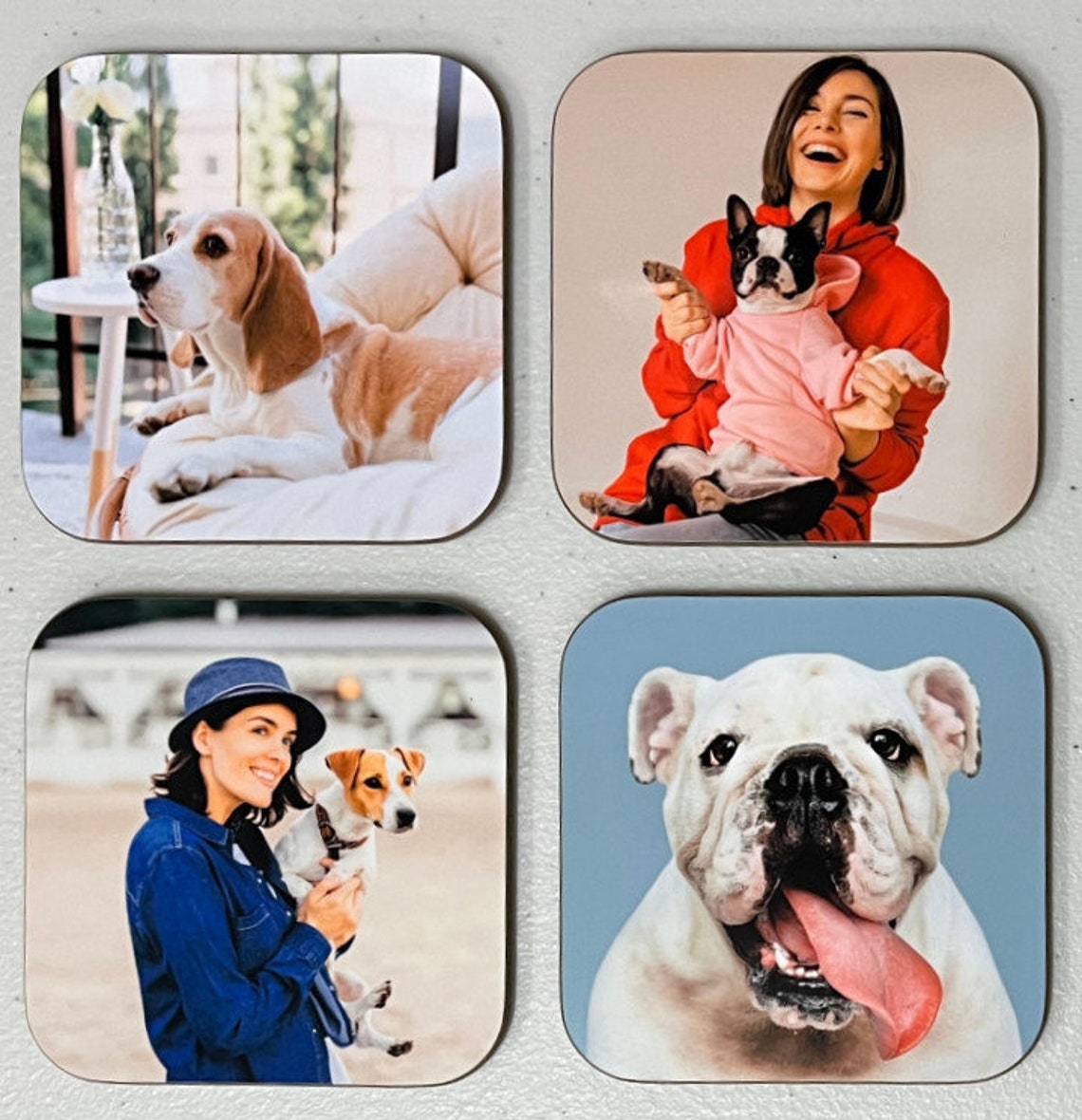 Photo Coasters Set Personalized Photo Coasters Custom Pet - Etsy