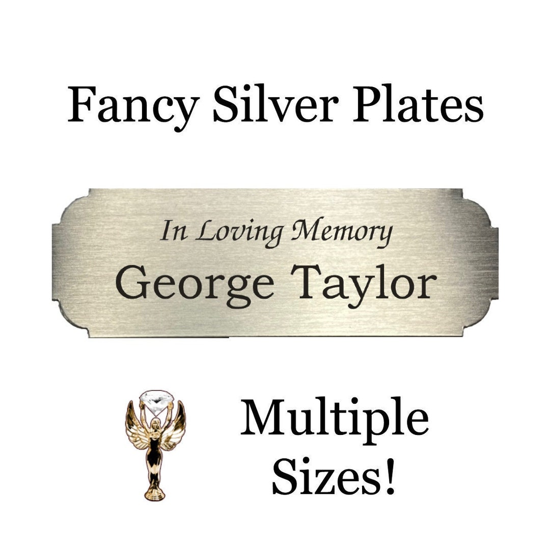 Fancy Silver Engraved Plate - Metal Name Sign - Picture Frame Plate ...