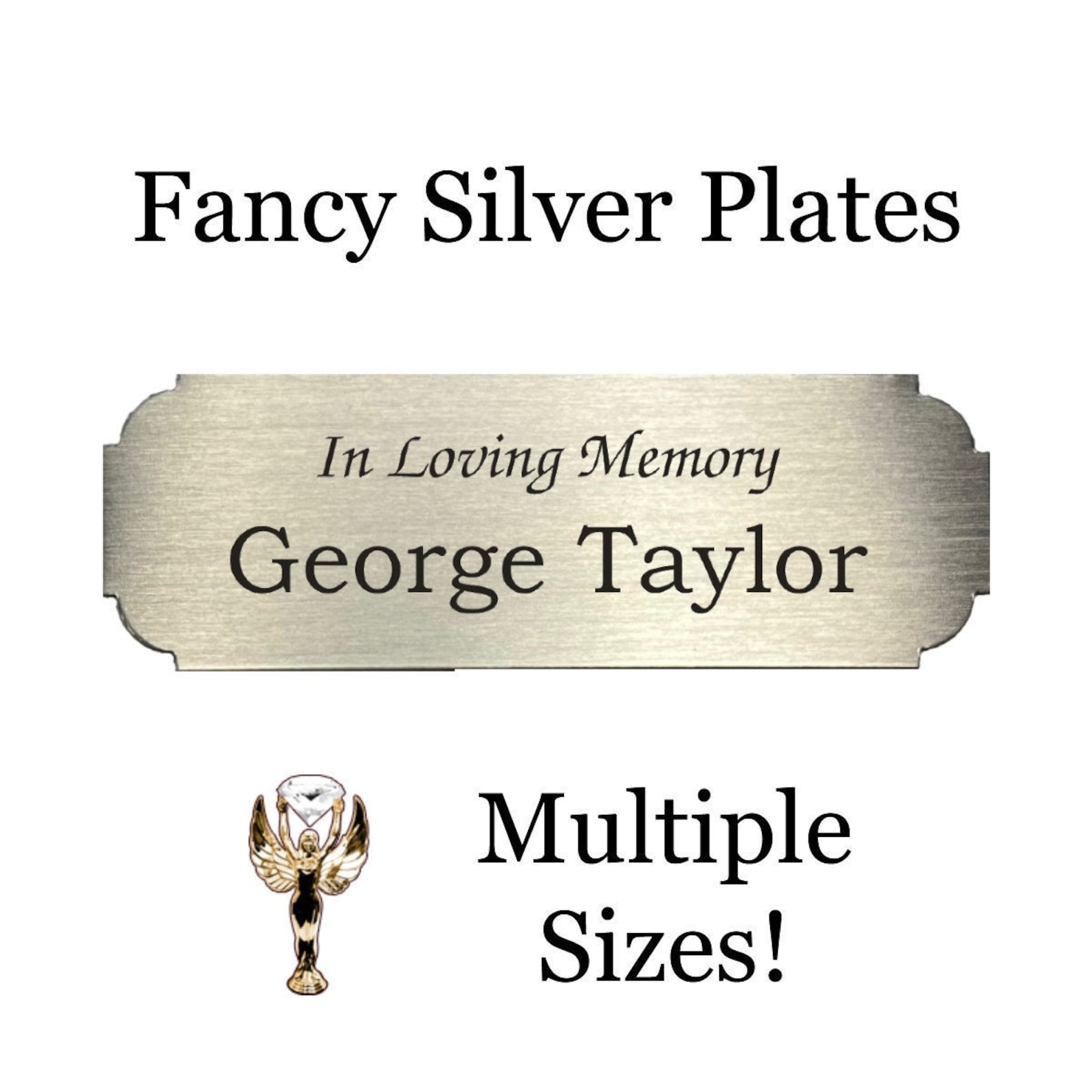 Fancy Silver Engraved Plate Metal Name Sign Picture Frame - Etsy