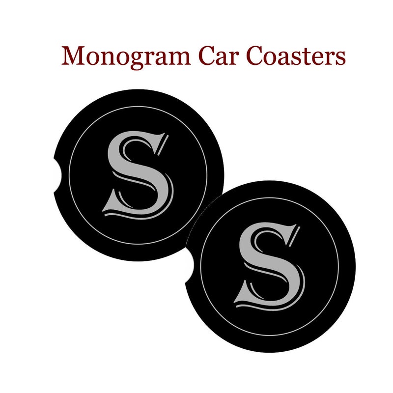 Cute Monogram Car Coasters - Etsy