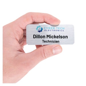 Name Tags for Work - Business Name Badges With Logo - Magnetic Name ...