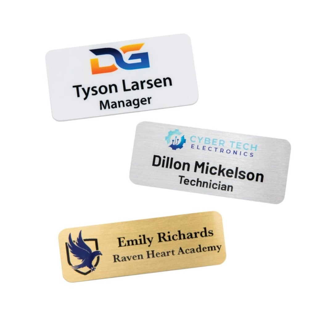 Full Color Wearable Name Badges | Business Name Badges | Metal Badges ...