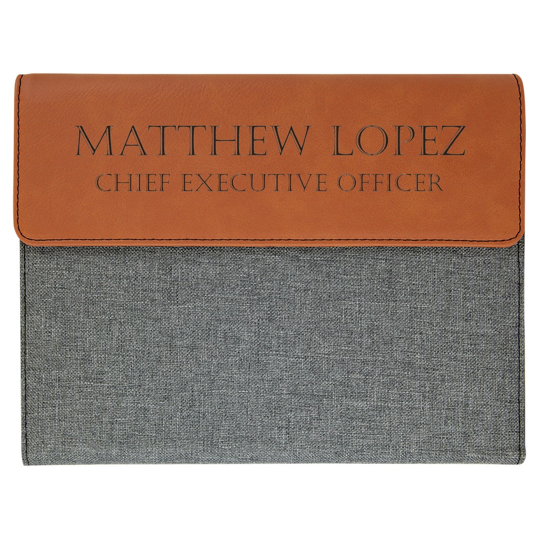 Leather Padfolio - Engraved Portfolio - Leather Business Portfolio ...
