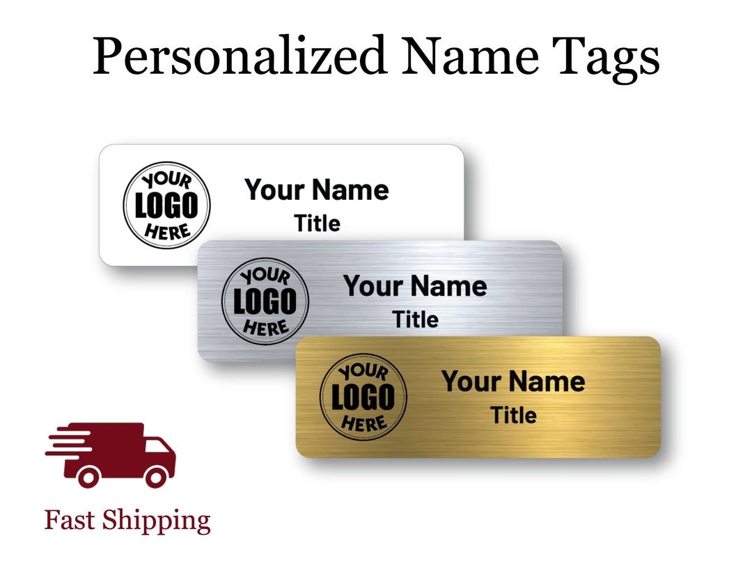 Name Tags for Work Business Name Badges With Logo Magnetic Name Tags ...