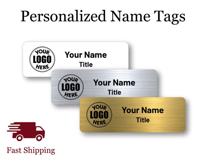 High Quality Brushed Metallic Acrylic Name Badge, Custom Business Tag W ...