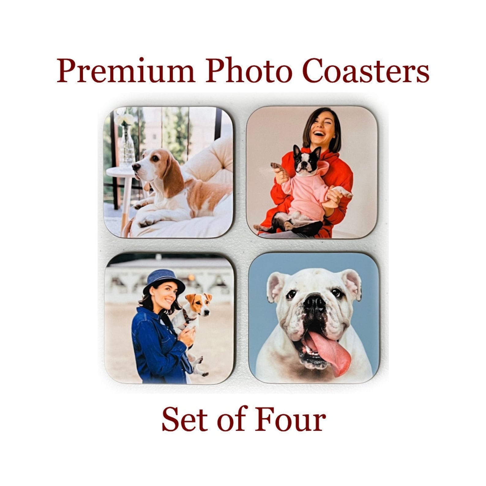 Photo Coasters Set Personalized Photo Coasters Custom Pet - Etsy