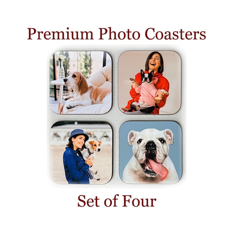 Photo Coasters Set Personalized Photo Coasters Custom Pet - Etsy