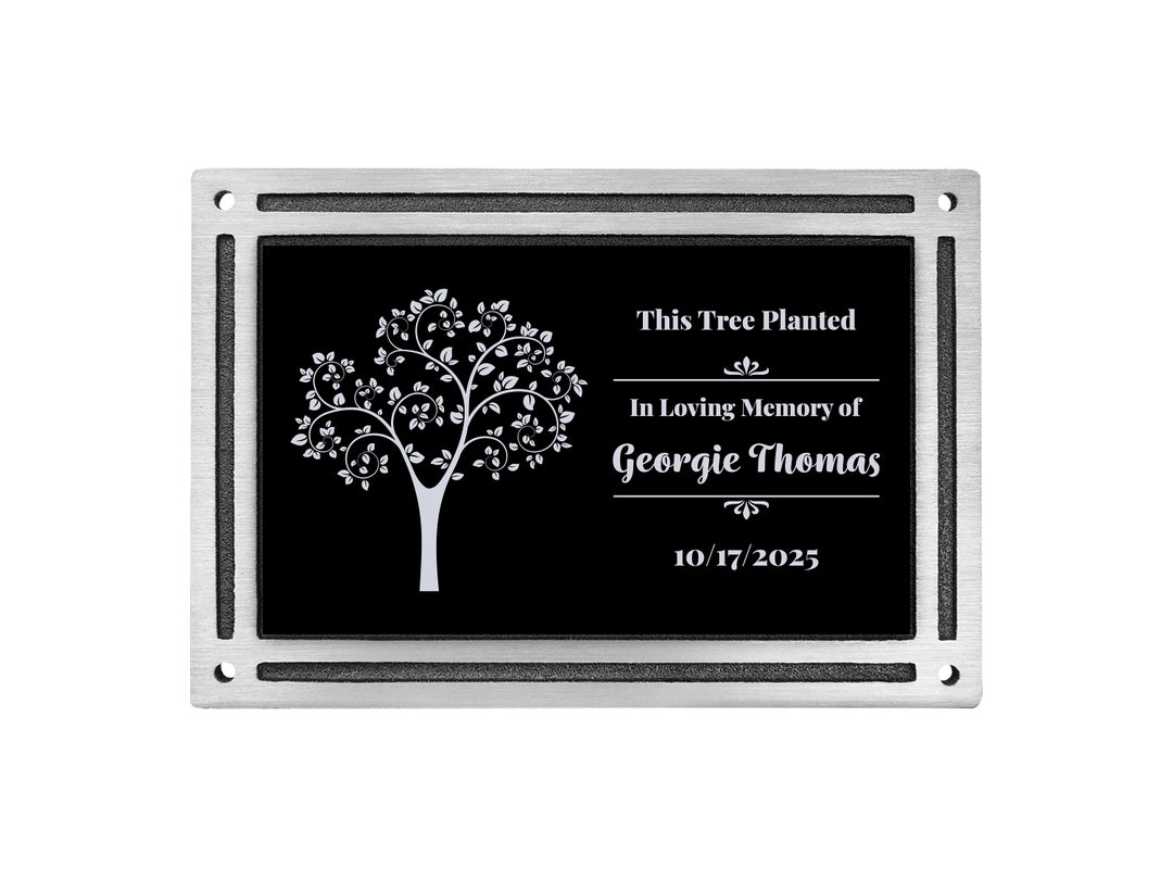 In Memory of Tree Sign - Memorial Garden Plaque - Bronze Memorial Sign ...