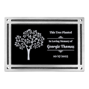 In Memory of Tree Sign - Memorial Garden Plaque - Bronze Memorial Sign ...