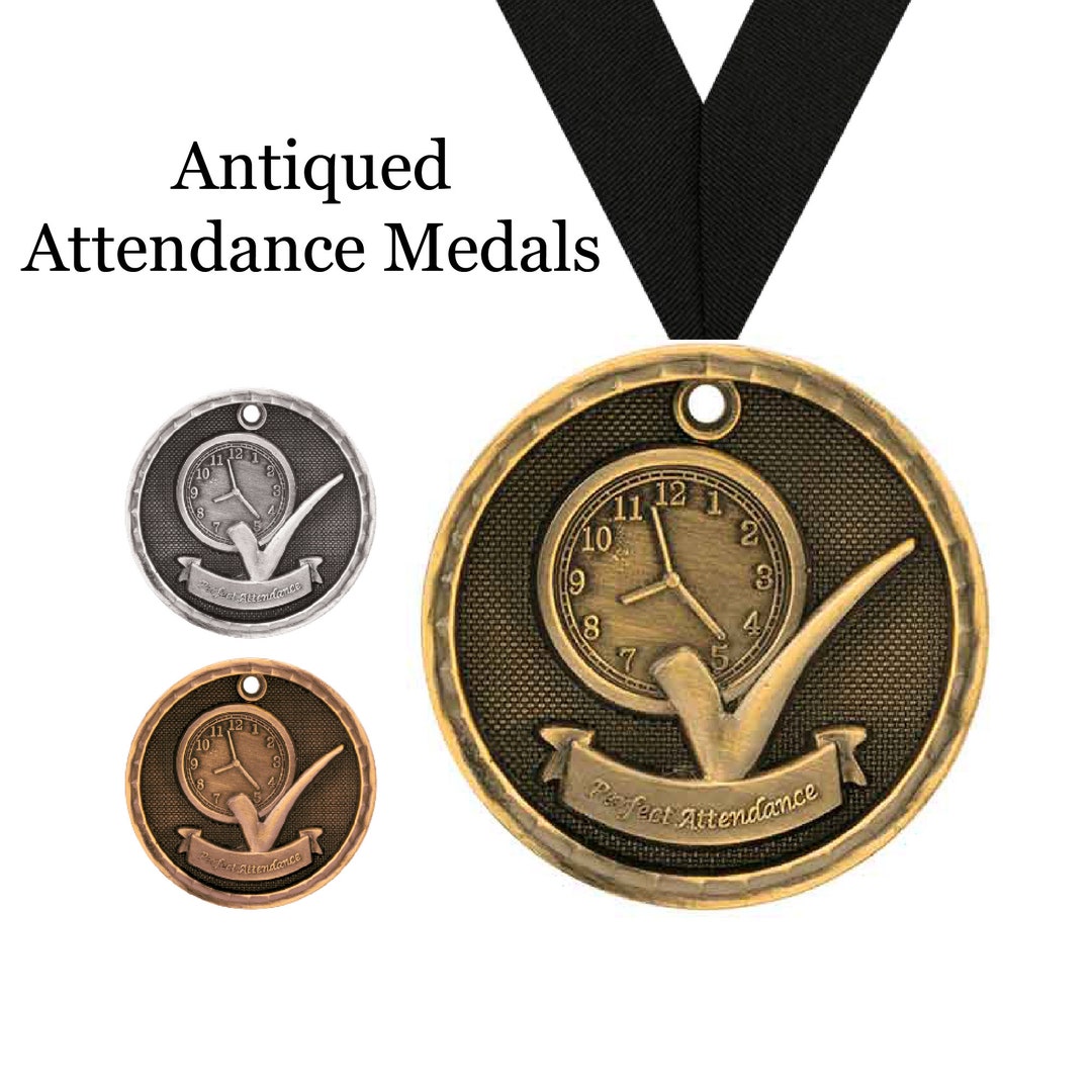 Perfect Attendance Award Medals - Attendance Medallion - Gift for ...