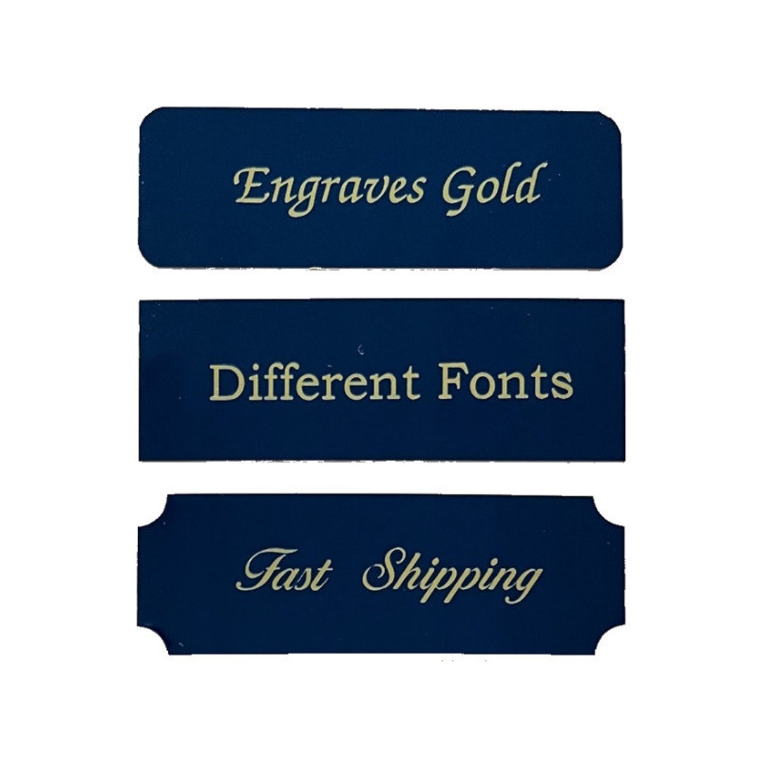 Blue Gold Metal Name Plate - Metal Name Sign - Picture Frame Plate ...