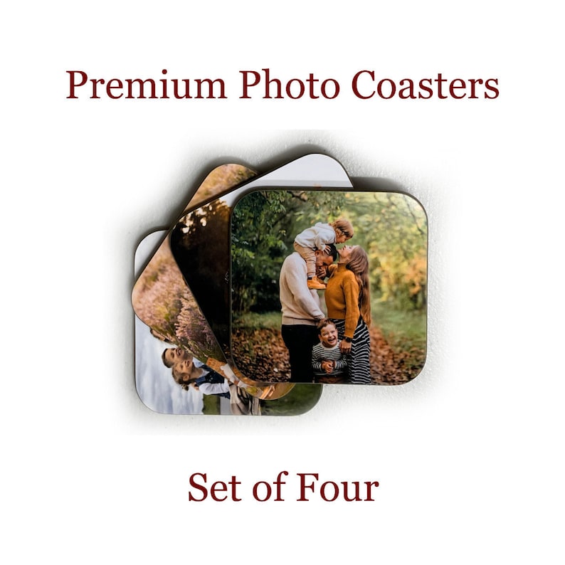 Photo Coasters Set - Family Photo Coasters - Custom Picture Coasters ...