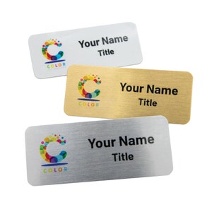 Name Tags for Work - Business Name Badges With Logo - Magnetic Name ...