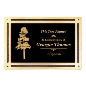 Bronze Memorial Tree Plaque - Realistic Tree Dedication Plaque - Bronze Plaque With Stake or ...