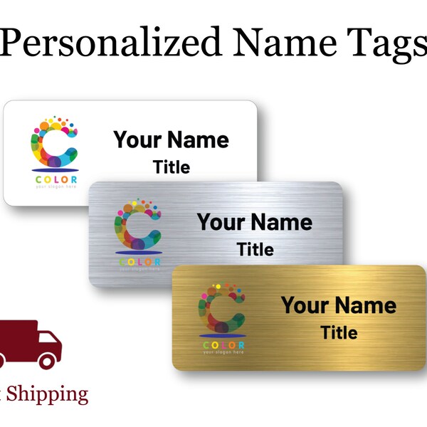 Custom Name Tag Magnetic Logo - Etsy