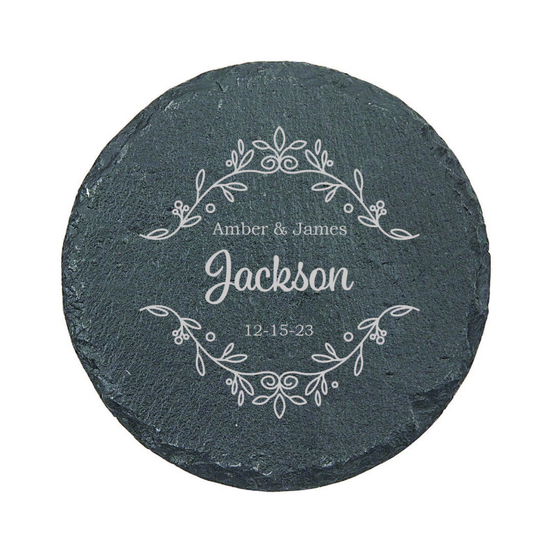 Stone Coaster Wedding Gift - Slate Coaster Engraved - Housewarming Gift ...