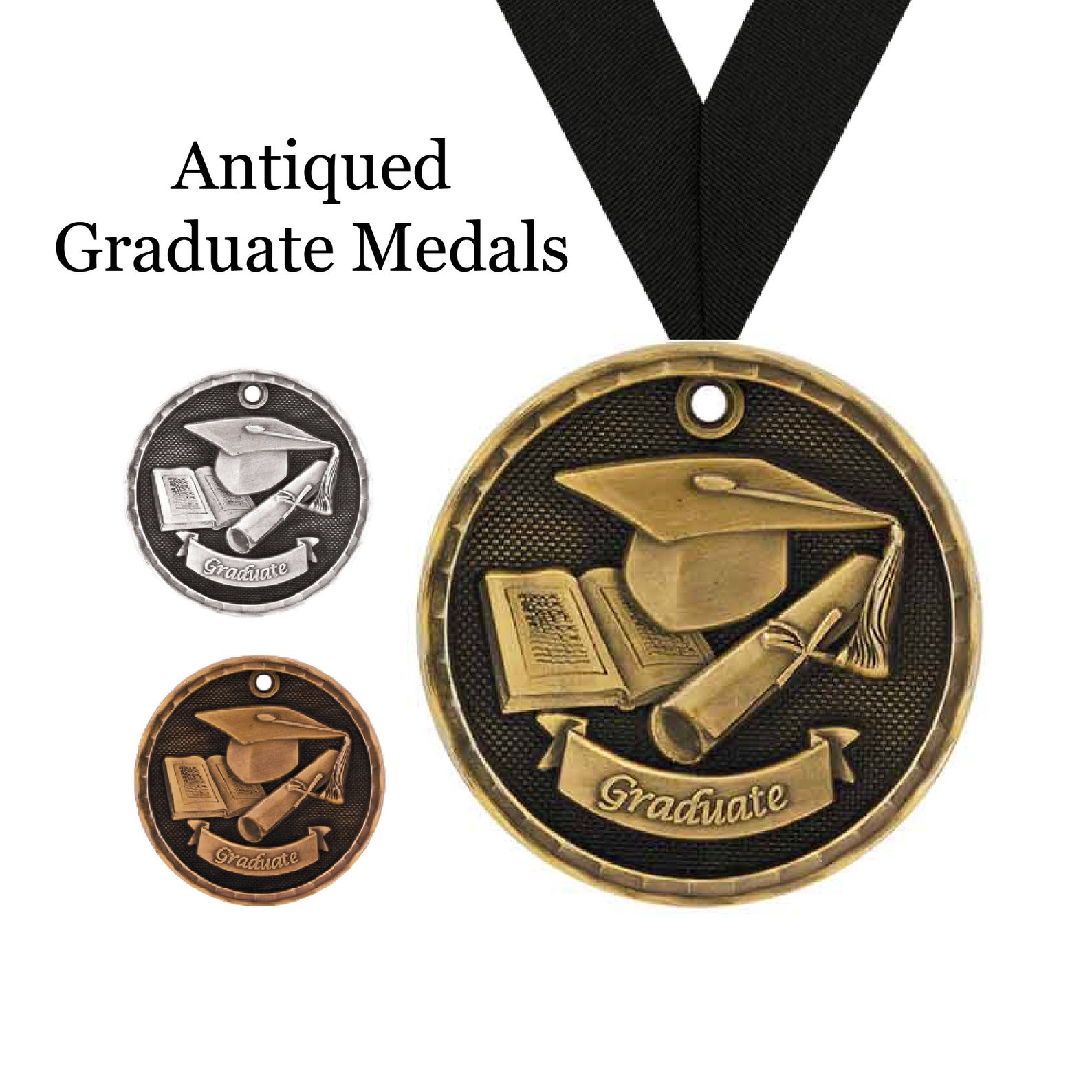 Graduate Award Medals - Personalized Graduation Award - High School ...