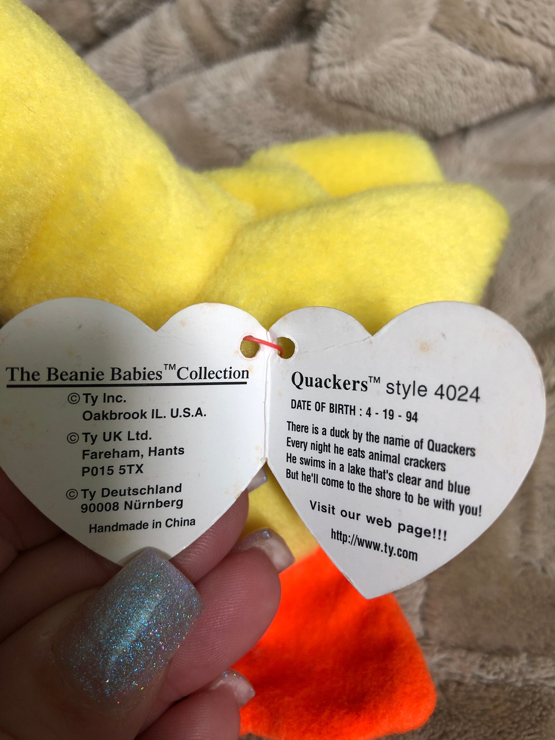 Rare 1993 Ty Beanie Baby Quackers - Etsy