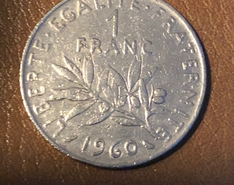 1960 French 1 Franc Coin - Etsy