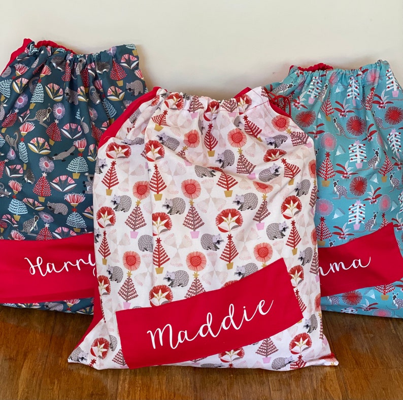 Personalised Australian Native Santa Sacks - Etsy Canada