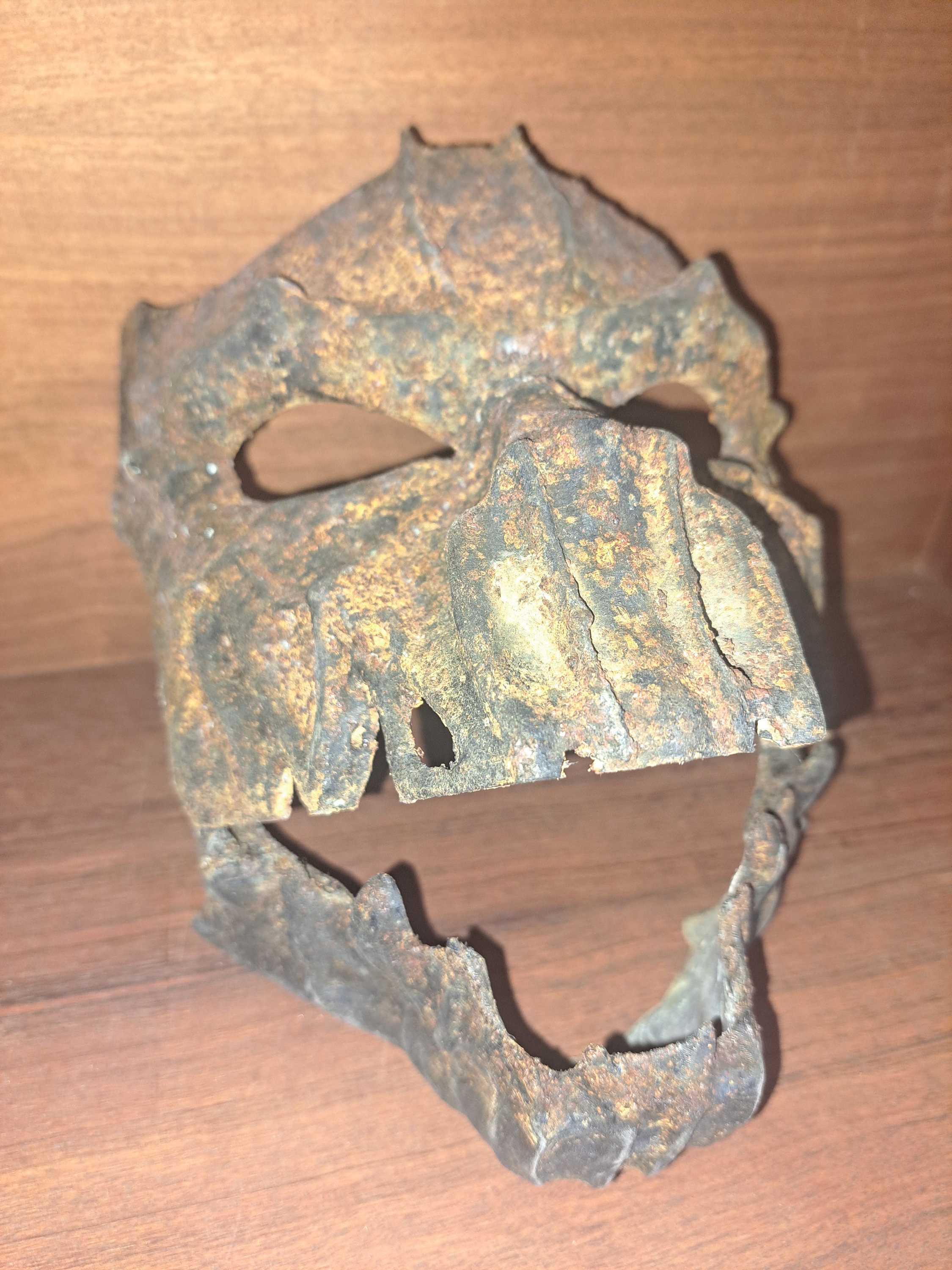 3D Printed Mask. Hinged Jaw, Rust Painted Colour. Great for Halloween ...
