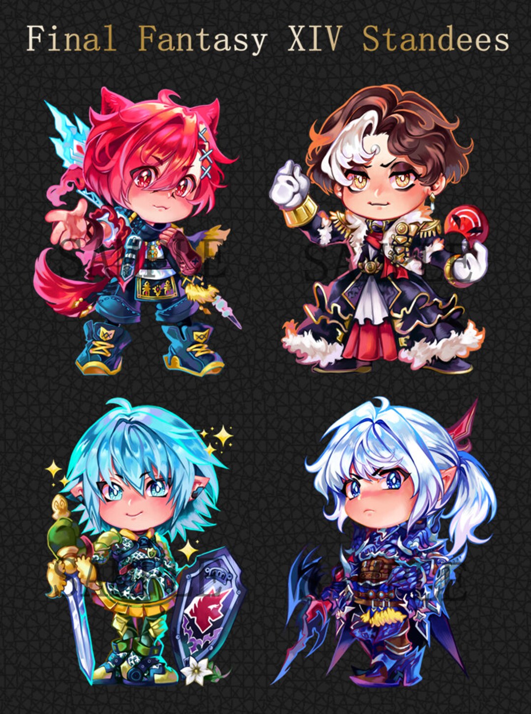 RETIRING Final Fantasy XIV Acrylic Standees FFXIV G'raha Estinien ...