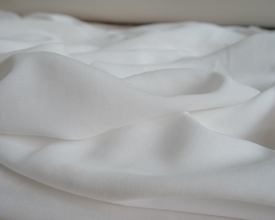 White Rayon Challis Voile - Great Lining Fabric for Dresses - Deadstock ...