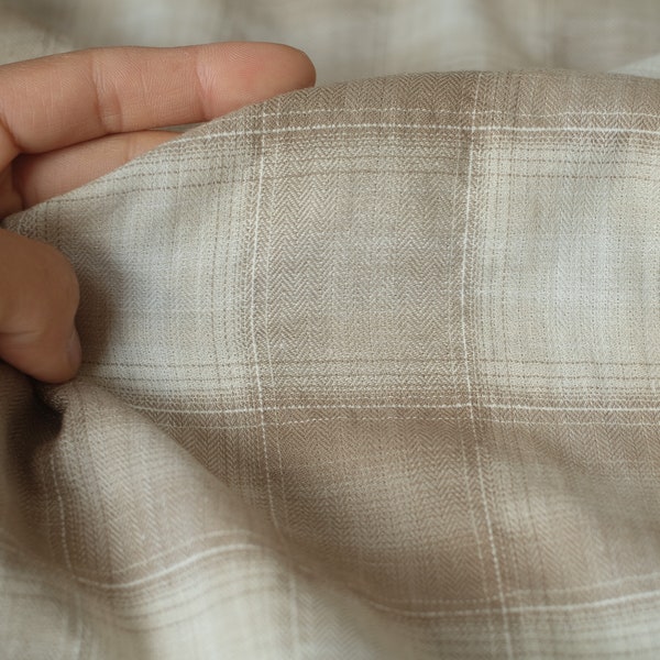 Neutral Plaid Fabric - Etsy