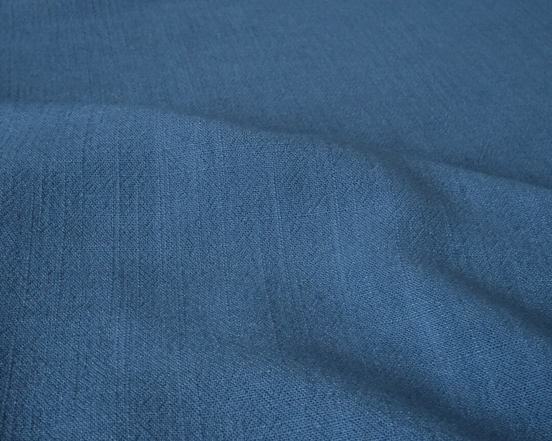 Vintage Blue Viscose Linen Slub - Fabric by the Yard - Etsy