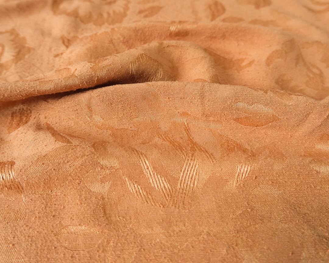Ginger Root Raw Silk Noil Jacquard - Silk Noil Fabric by the Yard ...