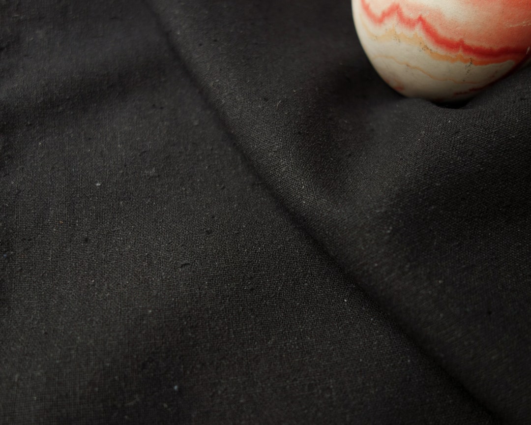 Black 100% Raw Silk (silk Noil) Fabric || Fabric by the Yard - Etsy