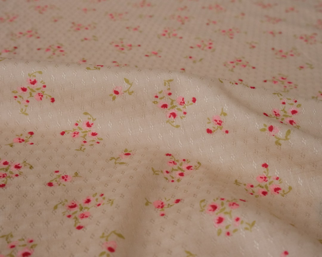 Tea Roses – Cotton Dimity Lawn - Vintage Fabric by the Yard ...