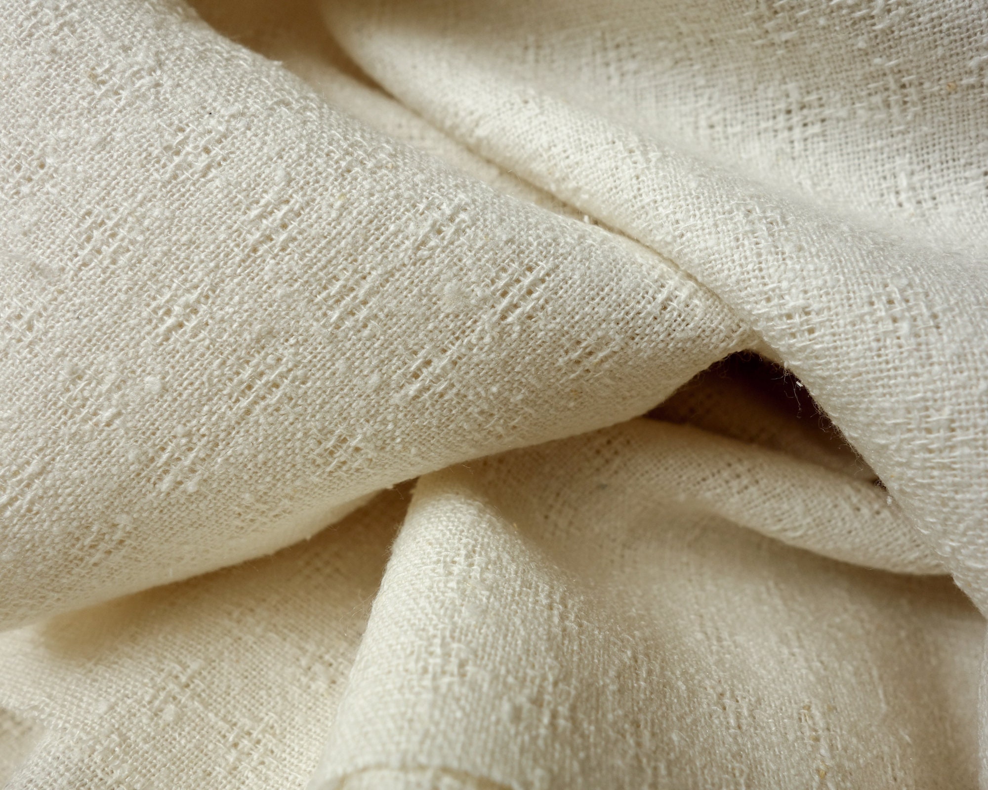 LAST 2 YARD - Undyed Diamond Dobby - Raw Silk Noil- Natural Silk Color ...