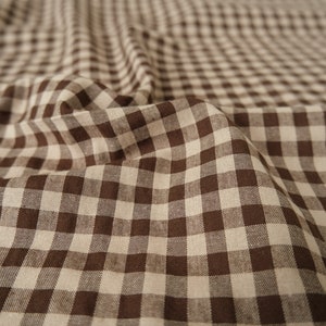 Teak 3/8" Gingham Textured Cotton - Brown Check Fabric by the Yard - Etsy