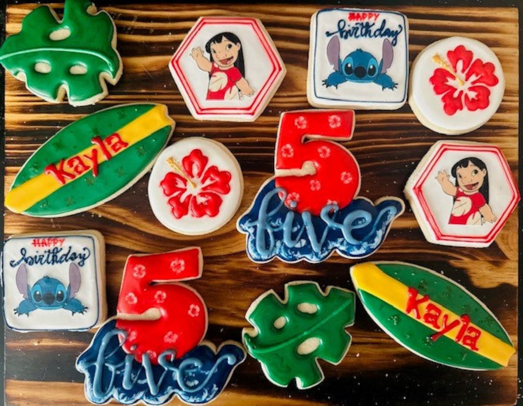 Stitch Themed Birthday Cookies - Etsy
