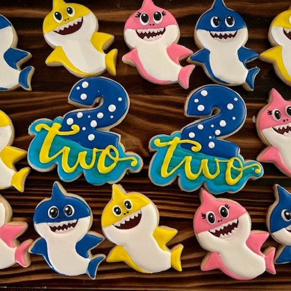 Shark Sugar Cookies - Etsy