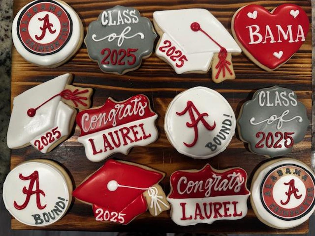 School Logo Graduation Cookies Alabama - Etsy