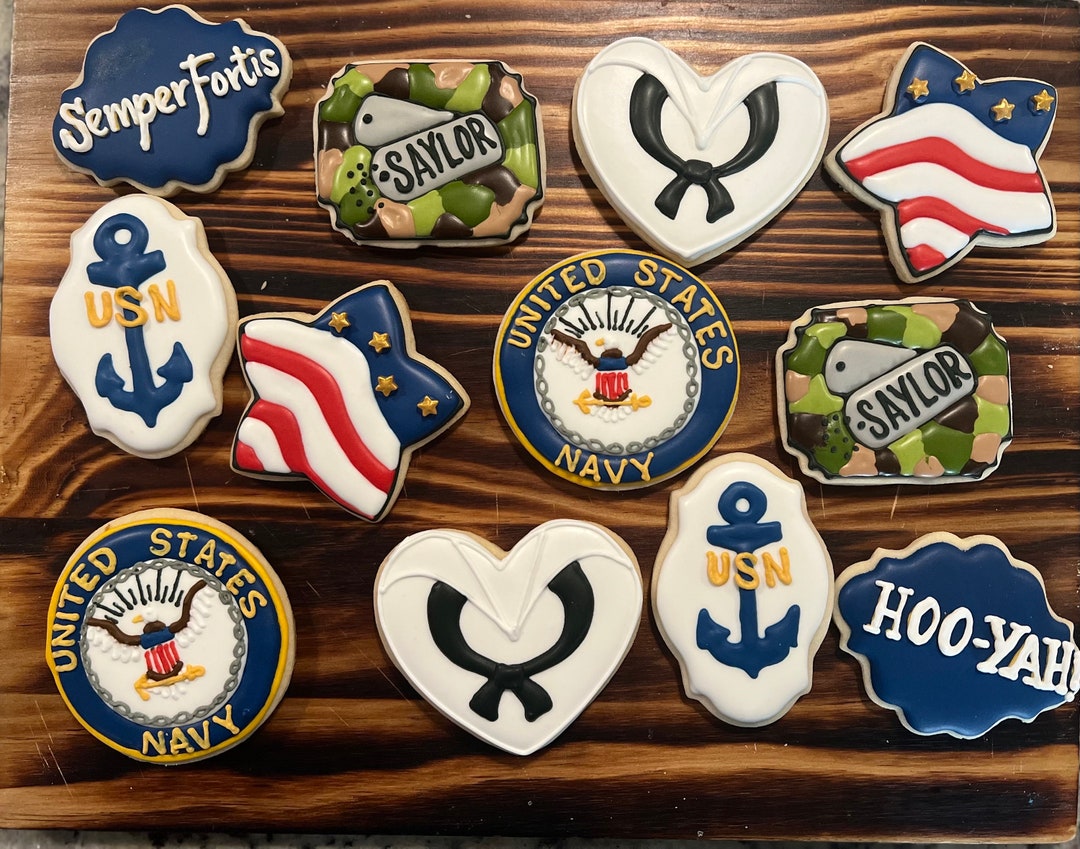 Navy Cookies - Etsy