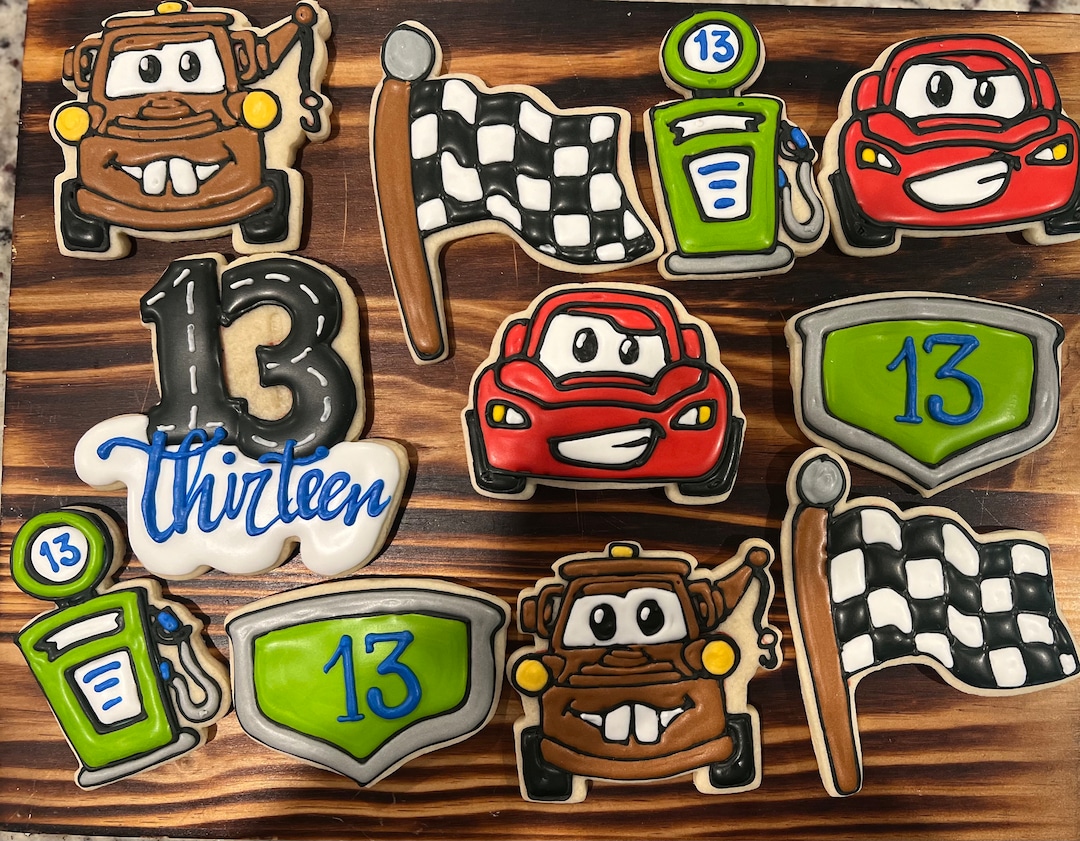 Cars Themed Birthday Cookies - Etsy