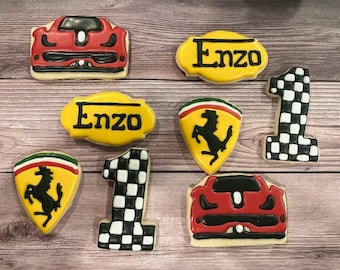 Racing Theme Cookie Favors, Car Theme Cookies for Birthday, Cute Race ...