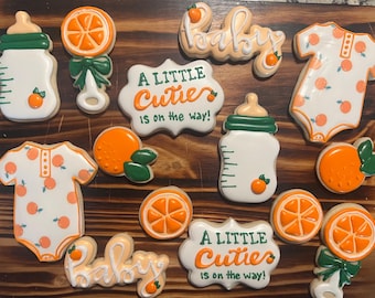 Little Cutie Sugar Cookies, Custom Birthday or Baby Shower Favors ...