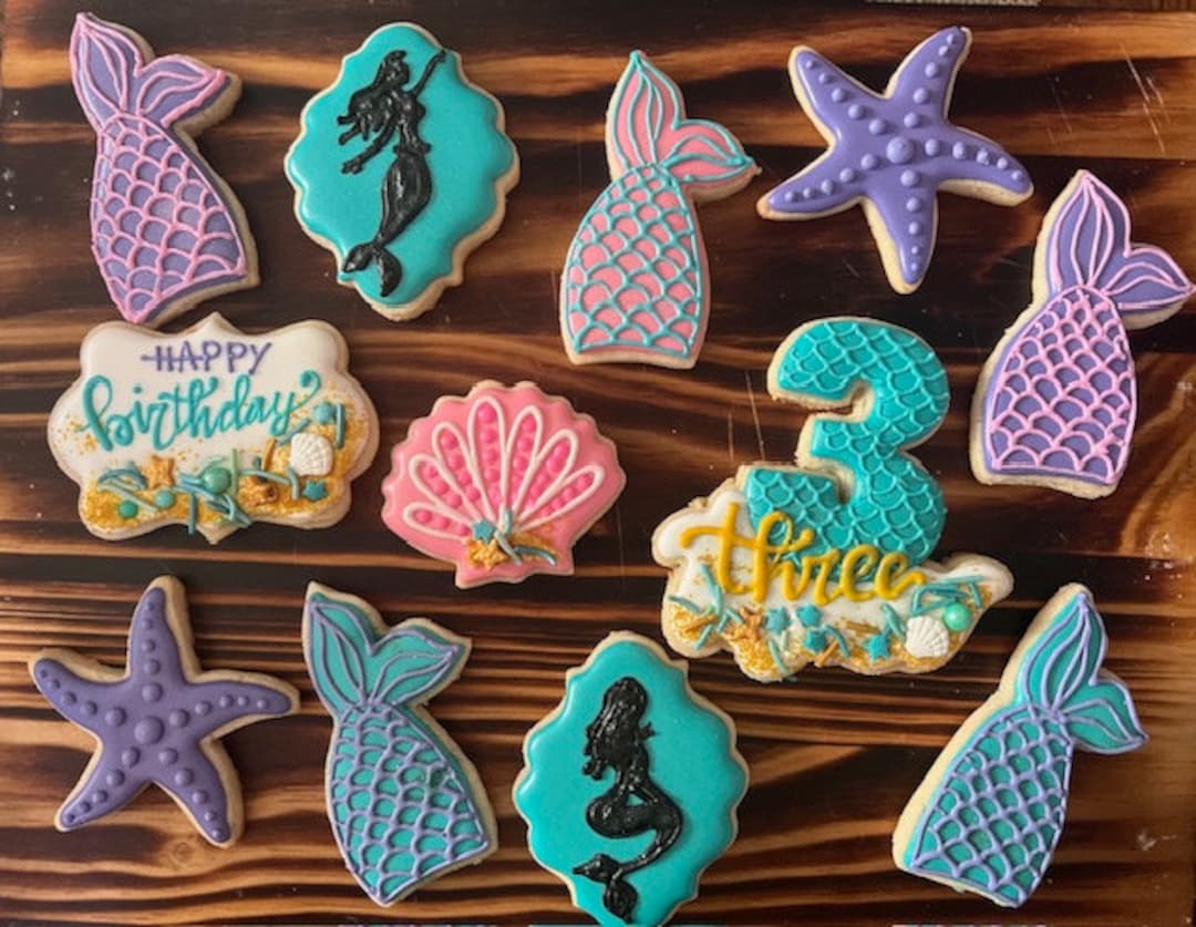 Mermaid Birthday Cookies - Etsy