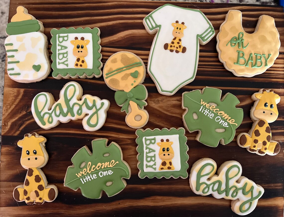 Giraffe Baby Shower Cookies - Etsy