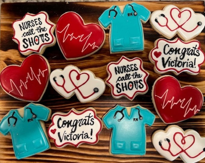 PINK Mini Nurse/dr Decorated Sugar Cookies - Etsy