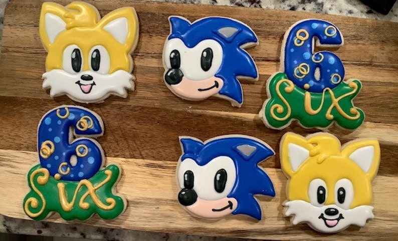 Sonic Inspired Birthday Cookies - Etsy