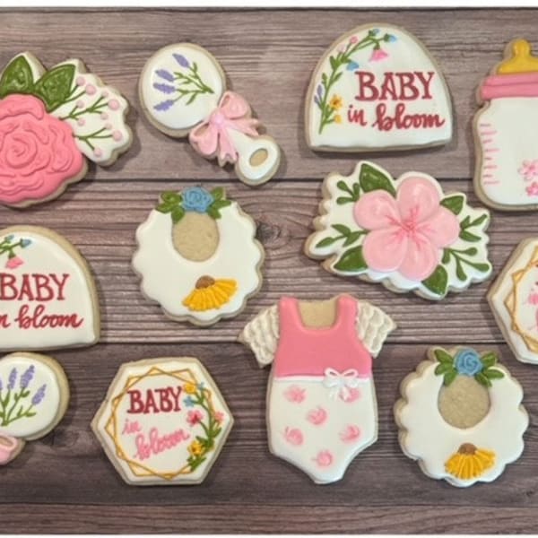 Baby in Bloom Baby Shower Cookie - Etsy