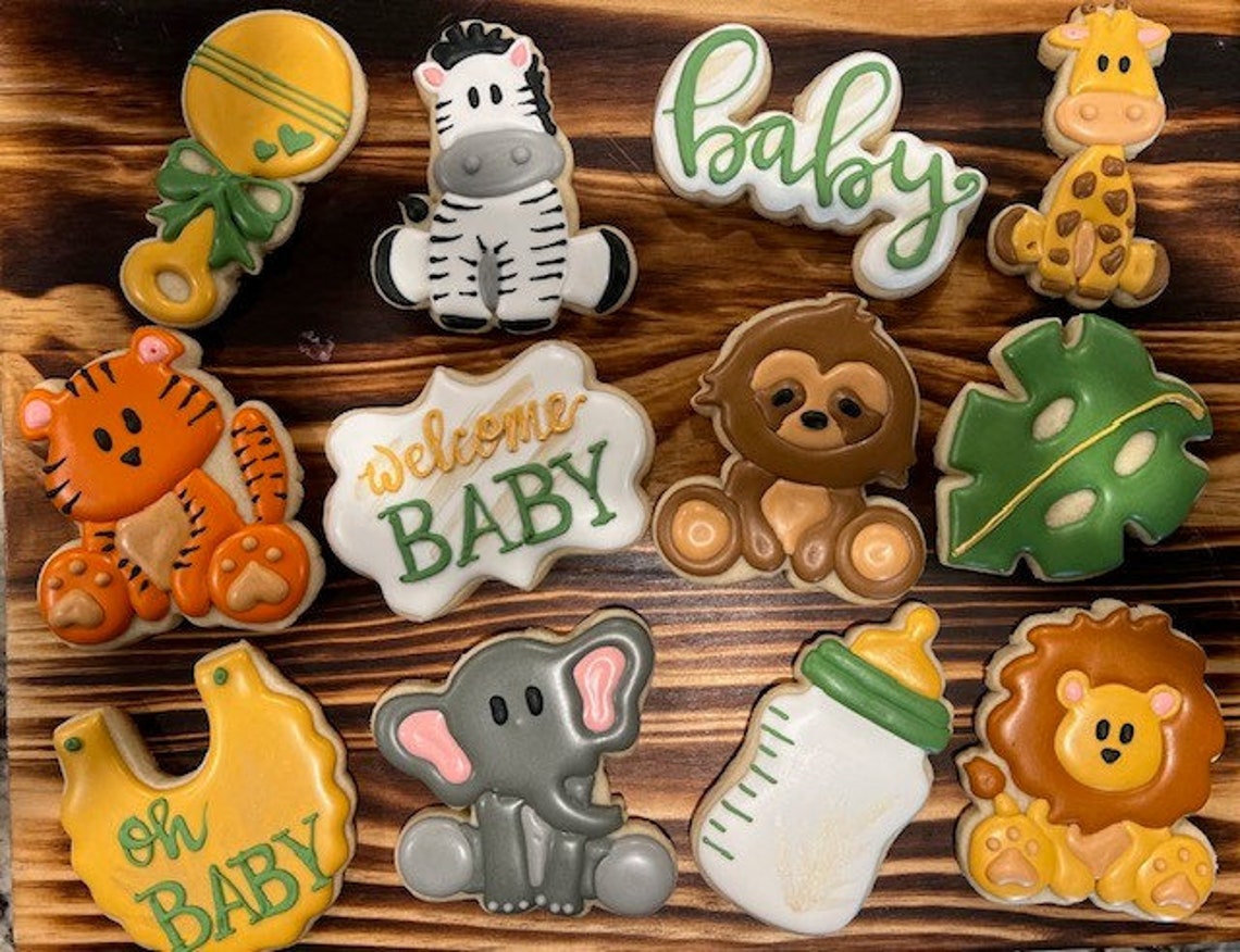 Safari Animal Baby Shower Cookies Design #1 - Etsy