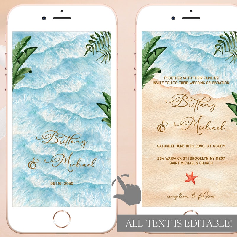 Beach Wedding Invitation - Etsy