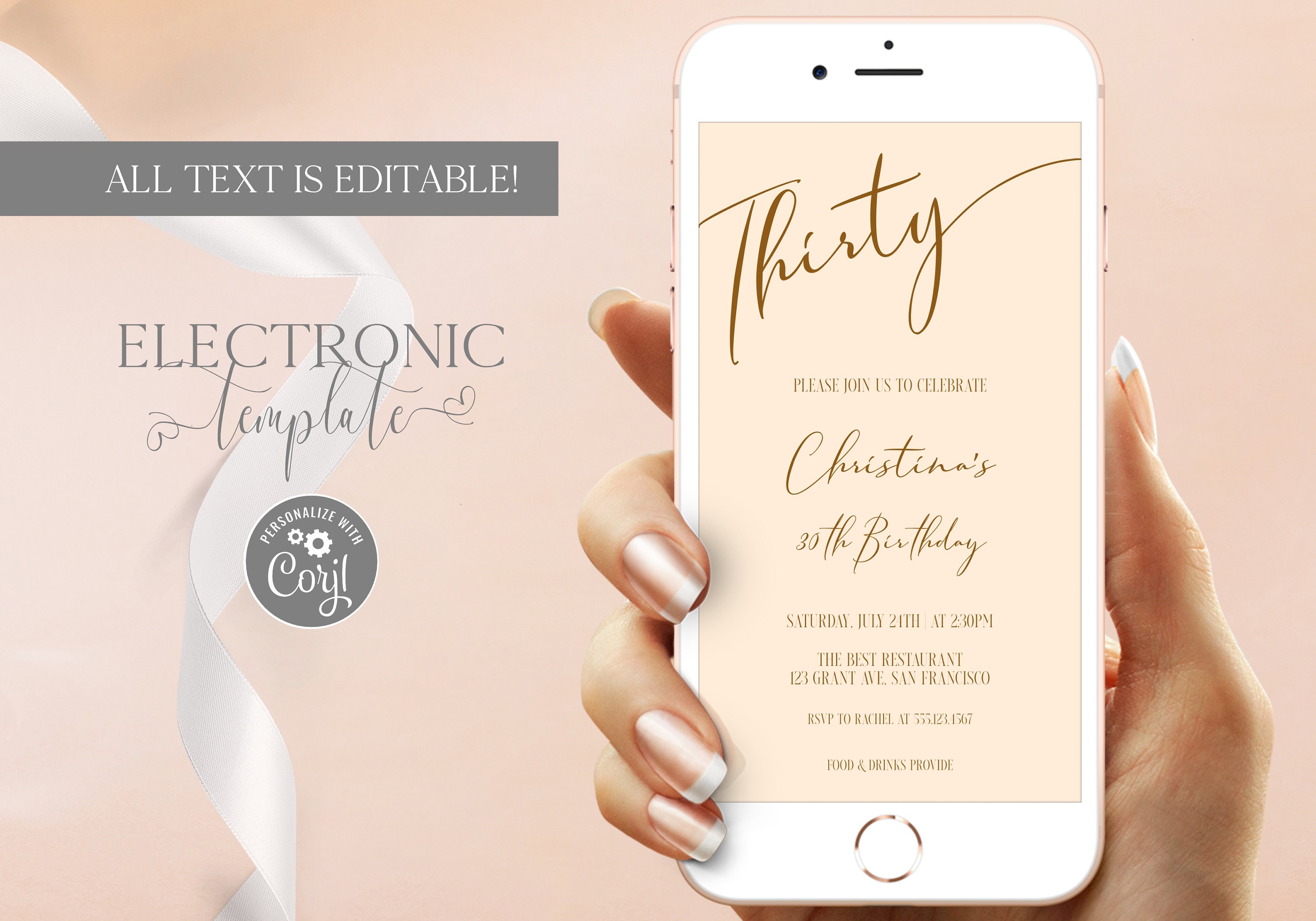 Mobile Invite Birthday Party Invitation Electronic Invitation Instant ...