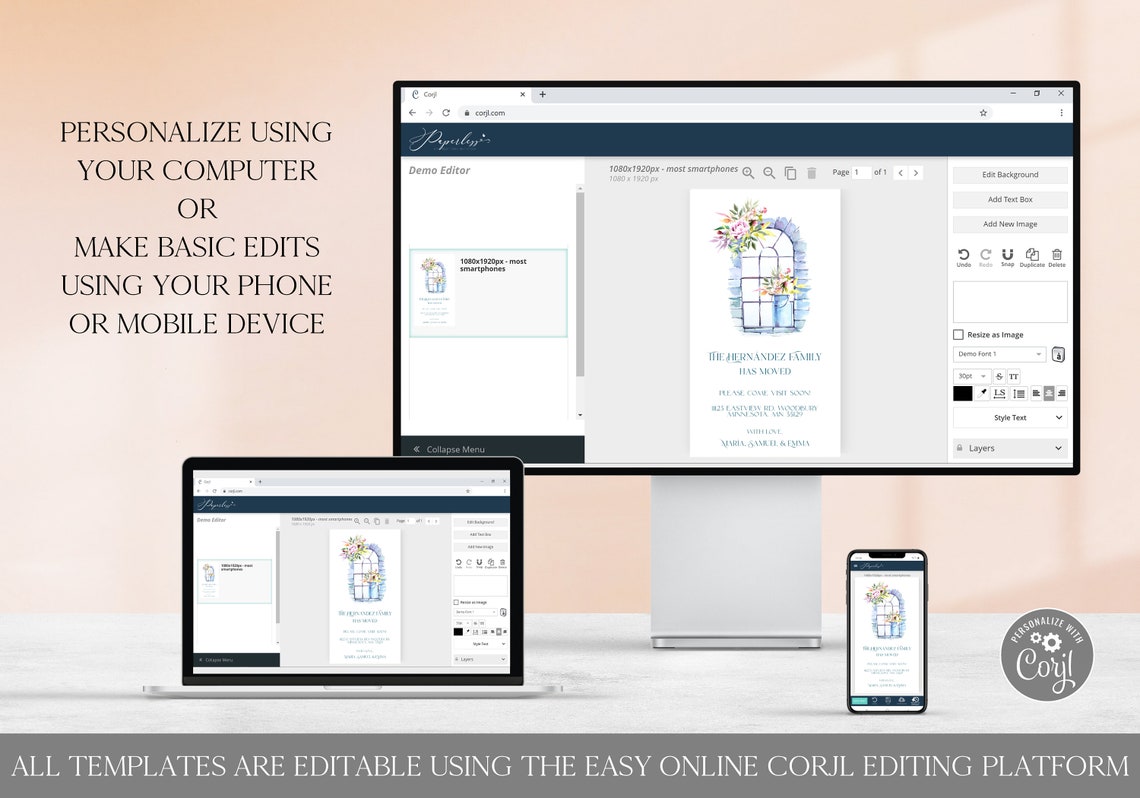Electronic Moving Announcement Digital Download Template Text - Etsy